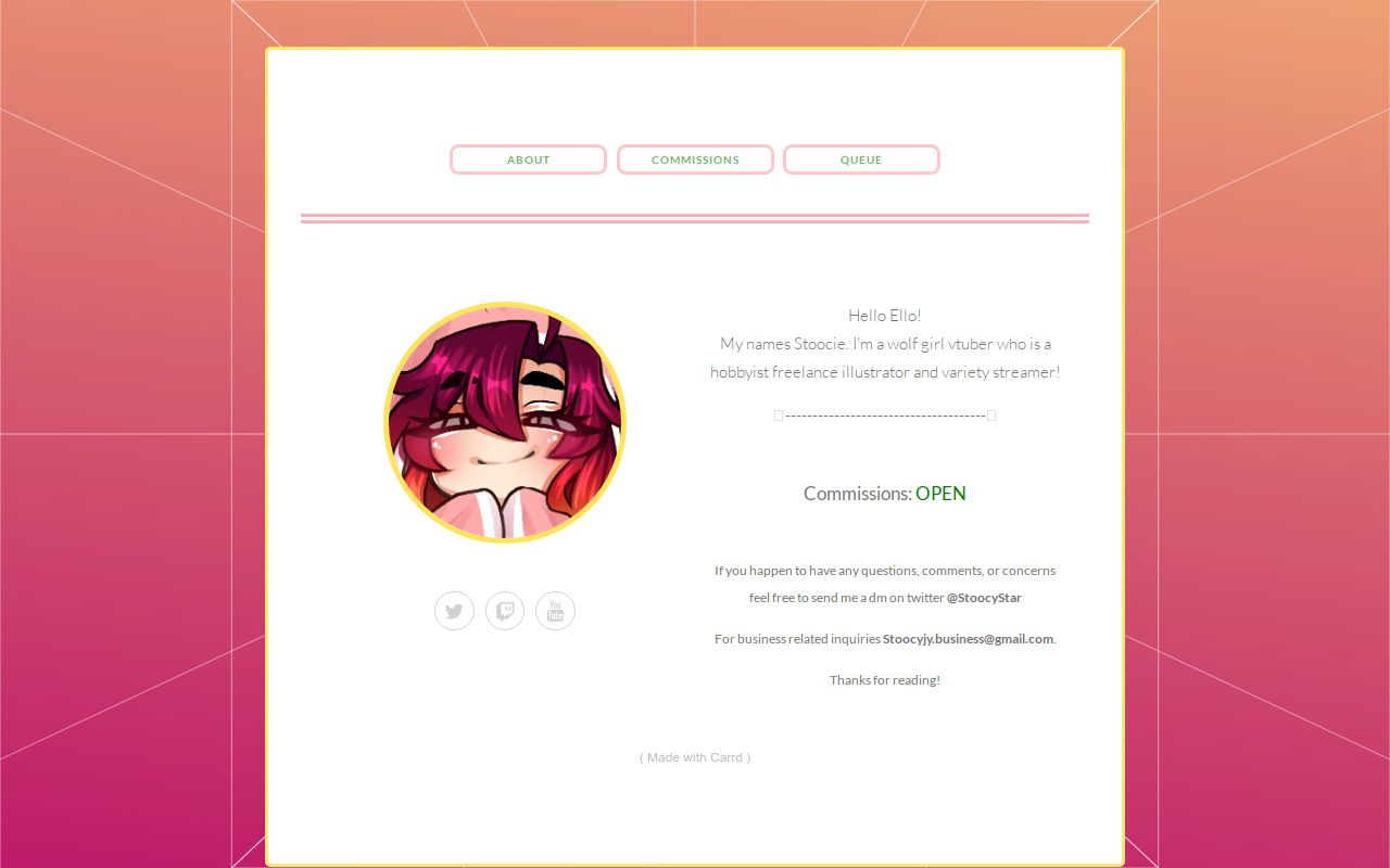 Stoocie's Commission info